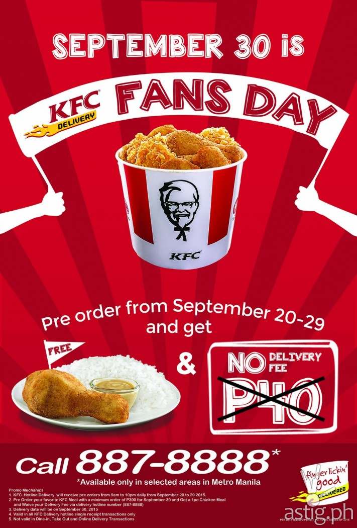 KFC Delivery Fans Day on Sept 30: free softdrinks + chicken await ...