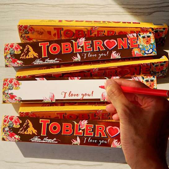 Give Love a Lot of Thought with Toblerone Valentine’s Day Blank Packs ...