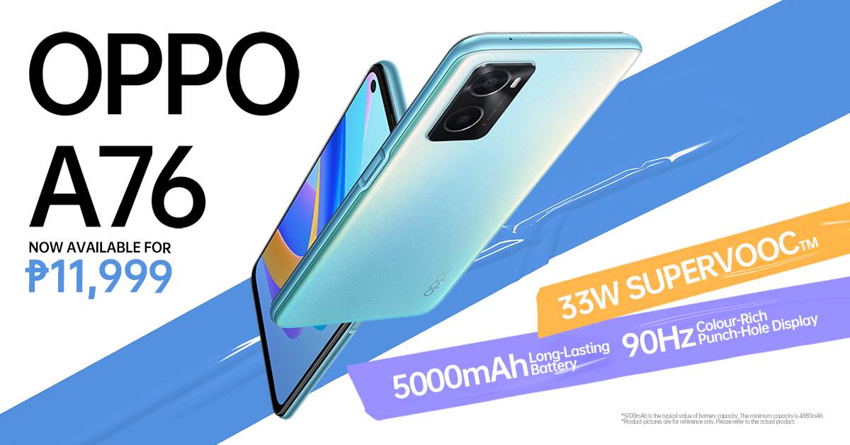 OPPO A76: 90Hz screen, 33W charge now PH official, priced from $230 ...