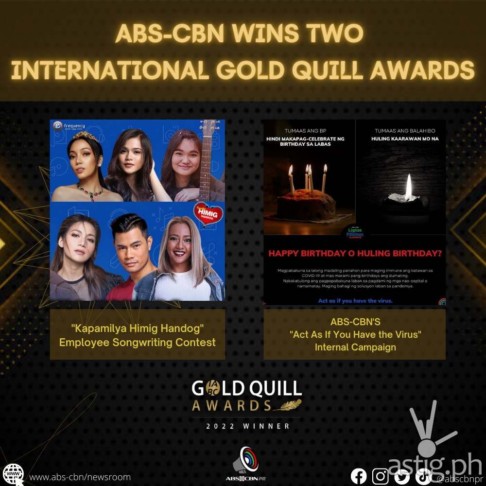 ABS CBN wins two international Gold Quills for their Outstanding ...