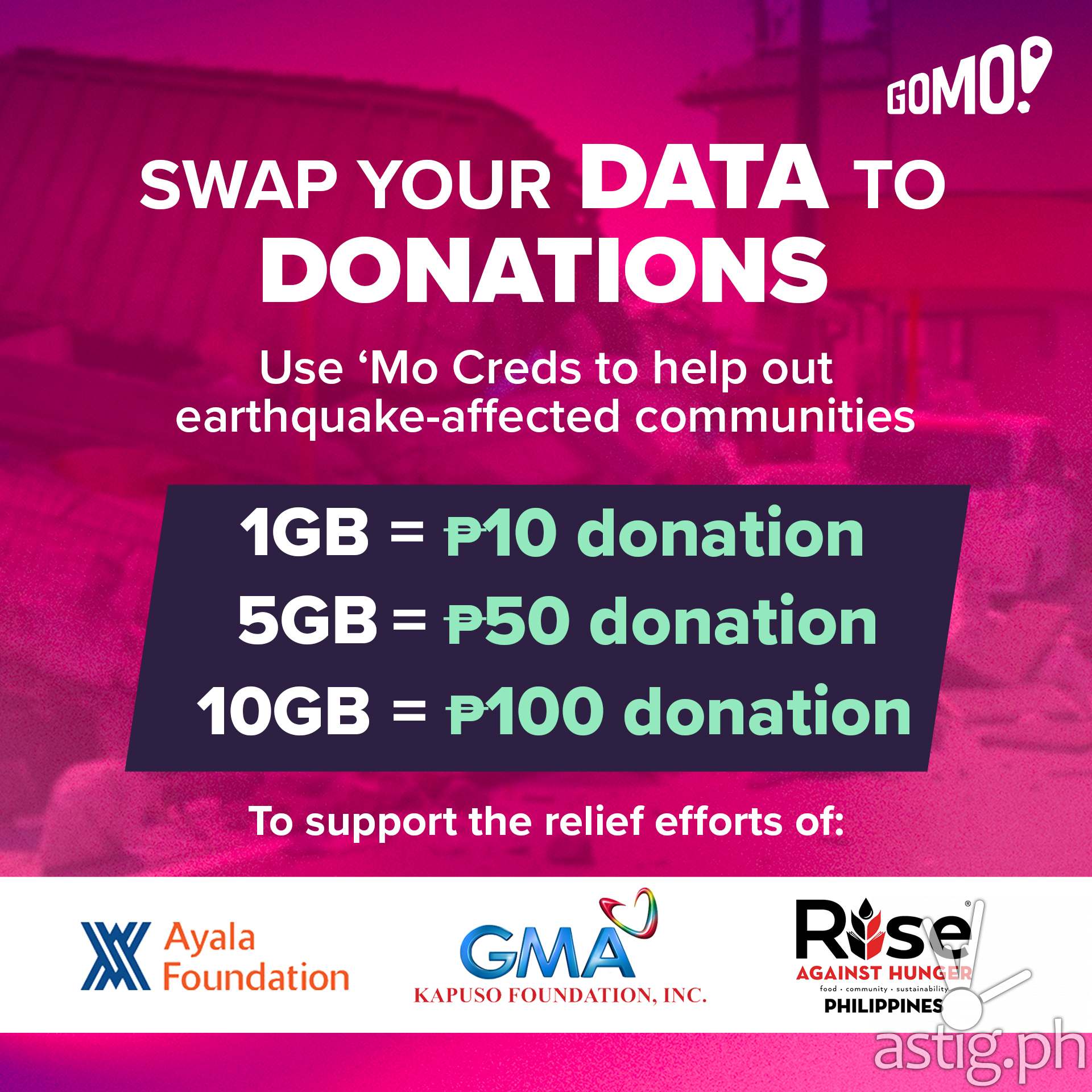 GOMO launches ‘Mo Creds donation drive for Abra quake victims – ASTIG: Philippine News & Reviews