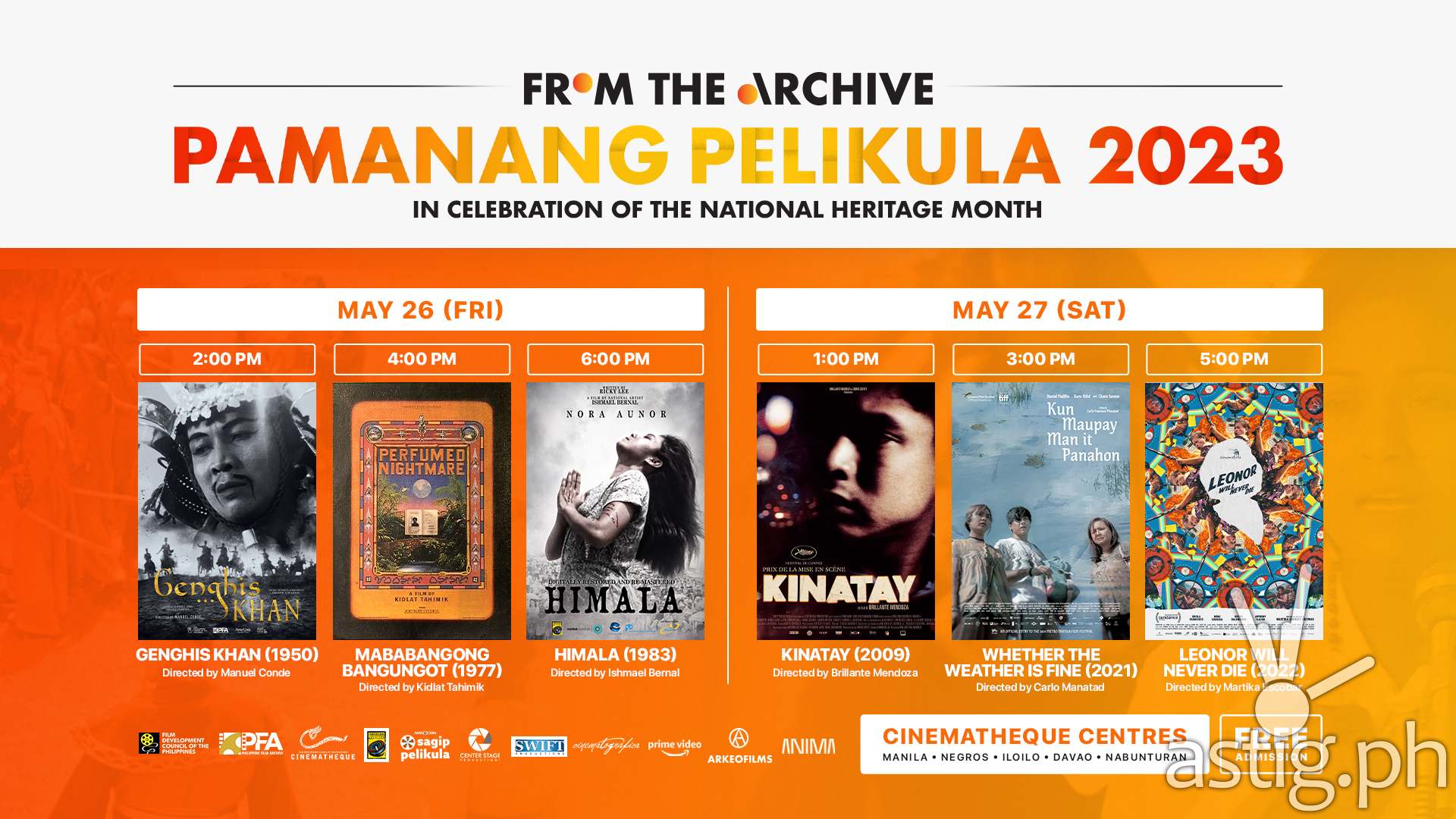 Free Classic Movie Screenings for Pamanang Pelikula 2023 – ASTIG ...