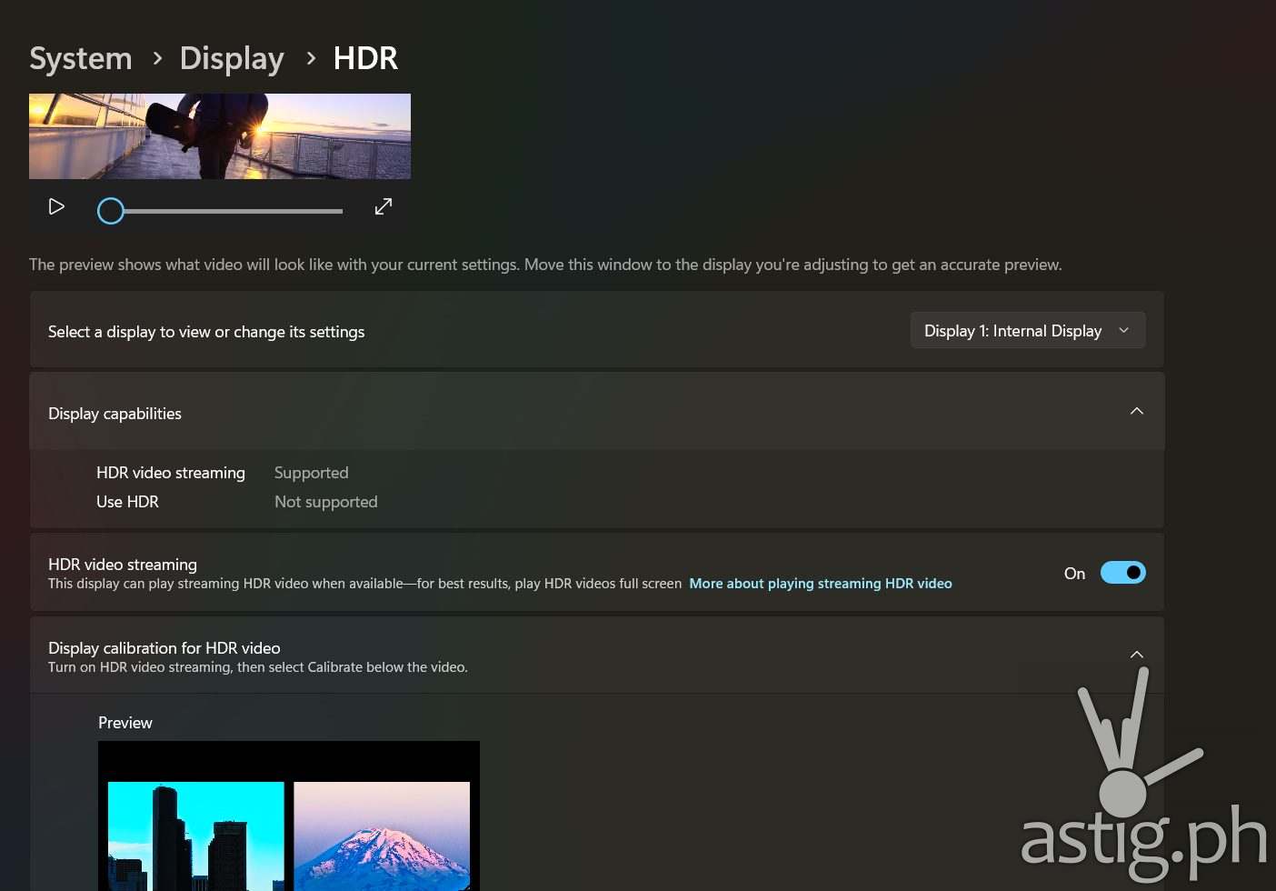 HDR display system settings – ASUS Vivobook Go 15 OLED – ASTIG ...