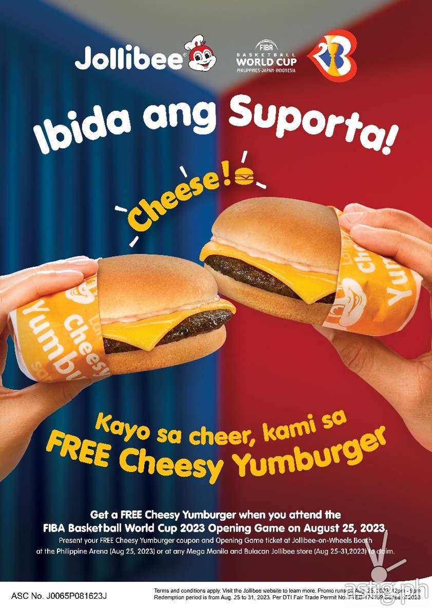 Watch FIBA Basketball World Cup 2023 and get a free Jollibee Yumburger ...