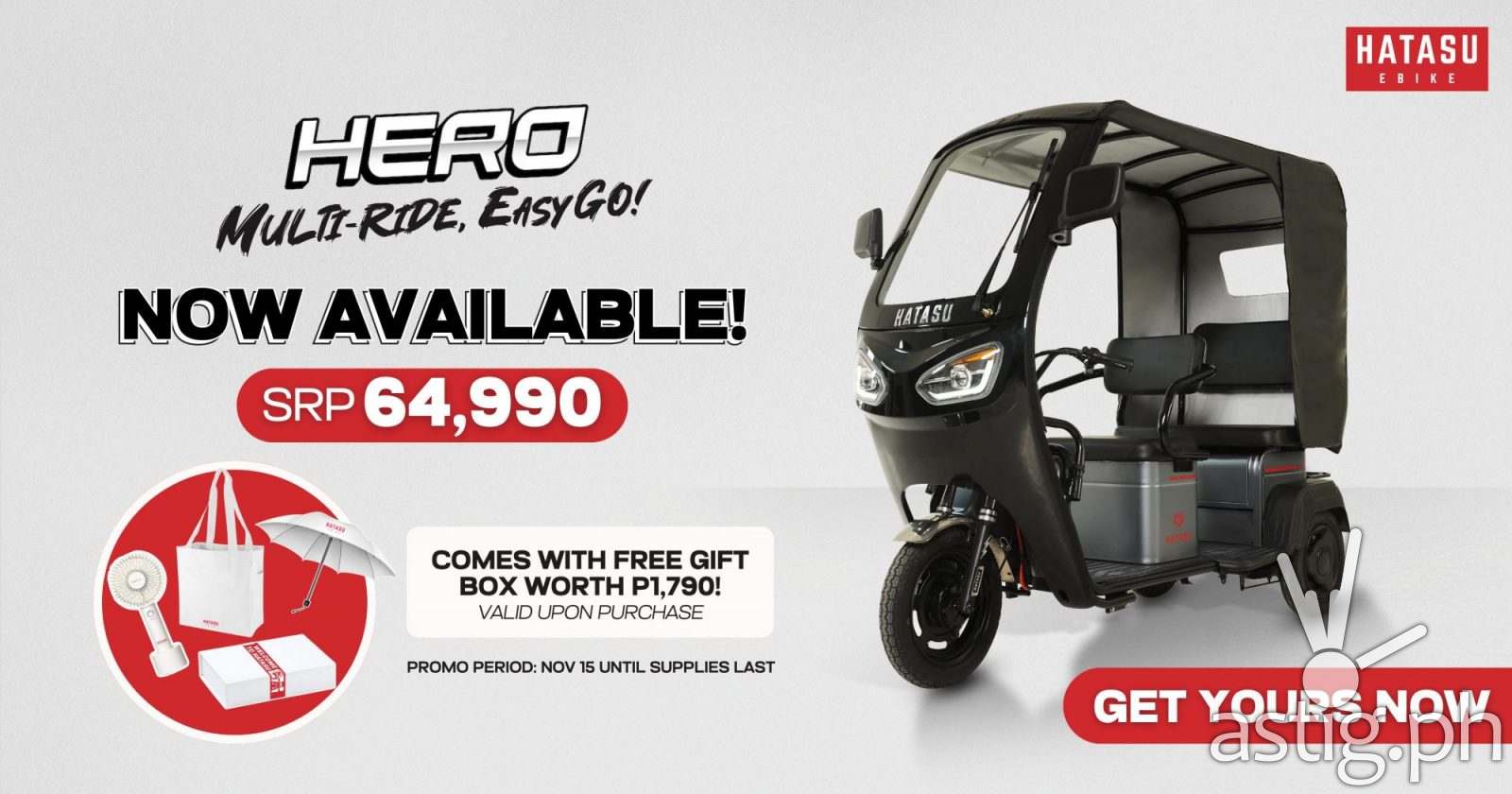 HATASU HERO 3-wheel ebike goes official at P64K price tag – ASTIG ...