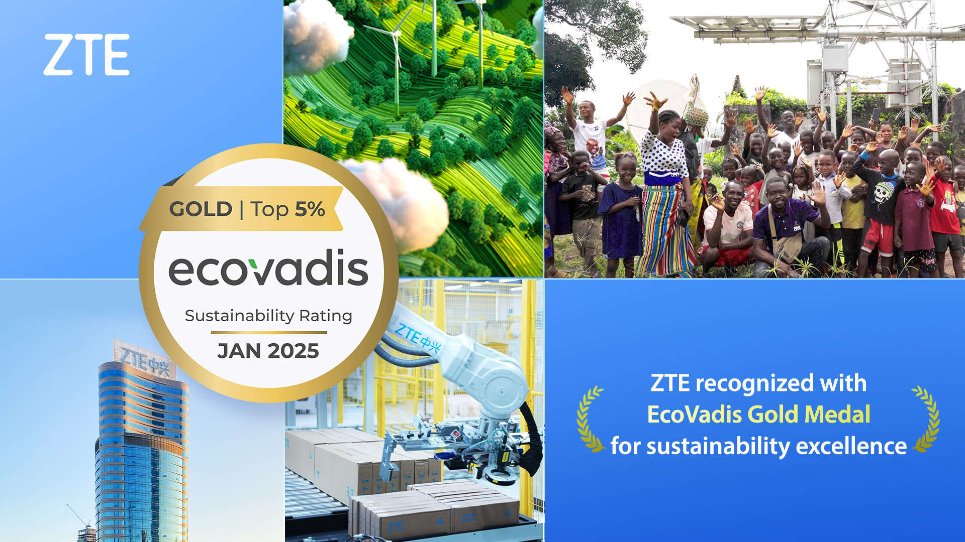 ZTE recognized with EcoVadis Gold Medal for sustainability excellence ...