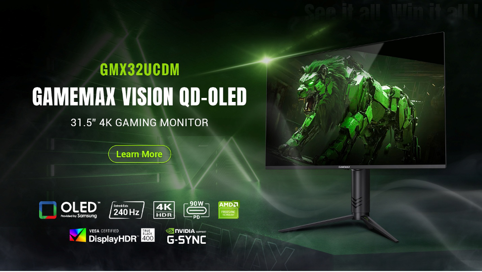 GAMEMAX unveils first QD-OLED Gaming Monitor, the VISION GMX32UCDM ...